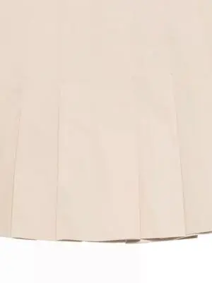 Lacoste Pleated Mini Skirt With Logo Appliqu - Neutrals