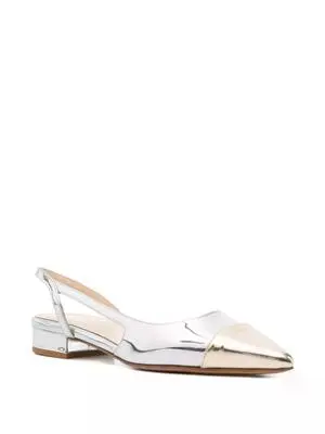 ANNA F. Pointed-toe Slingback Flat Pumps