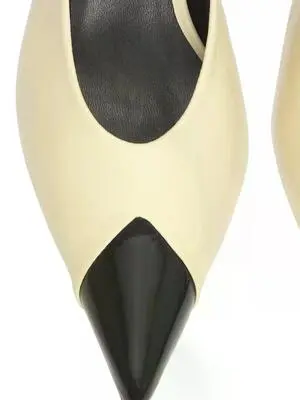 ROTATE BY BIRGER CHRISTENSEN Pointed-toe Slingback Leather Pumps - Neutrals