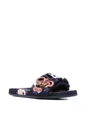 Fendi Floral-print Flat Sandals