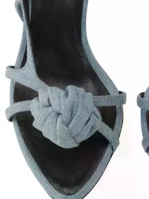 ROTATE BY BIRGER CHRISTENSEN Knot Denim Sandals - Blue