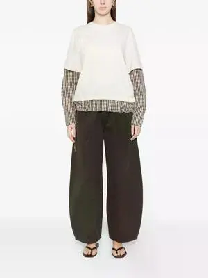 Moncler Gingham Layered T-shirt - Neutrals