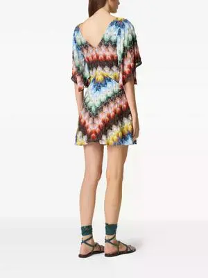 Missoni V-neck Chevron-pattern Mini Dress