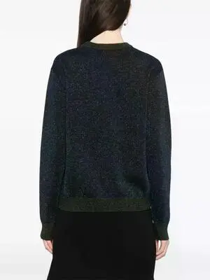 Cynthia Rowley Metallic Crew Neck Sweater - Blue