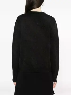 Cynthia Rowley Metallic Crew Neck Sweater - Black