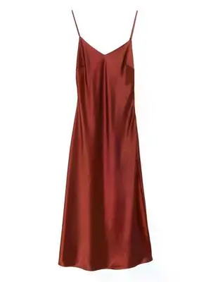 Cynthia Rowley Satin Dress - Brown