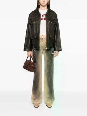 Cynthia Rowley Belted Leather Jacket