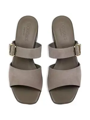 DOUCAL'S Double-strap Suede Sandals - Grey