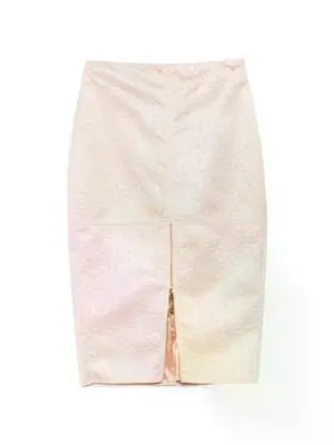Elisabetta Franchi Embossed Zip Skirt - Pink
