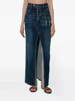 Dsquared2 Distressed Slit Maxi Skirt