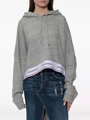 Dsquared2 Cropped Logo Tape Hoodie