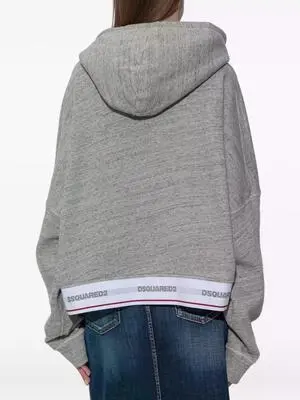 Dsquared2 Cropped Logo Tape Hoodie