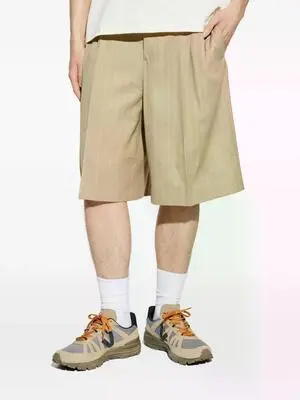 AMI Paris Pinstripe Pleated Shorts