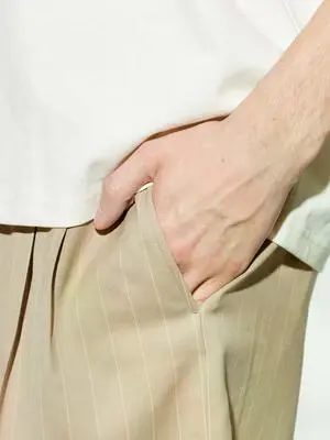AMI Paris Pinstripe Pleated Shorts