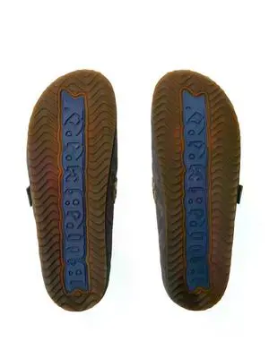 Burberry Embossed Check Suede Clogs - Grey