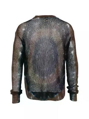 KHOKI Mesh Knit Button Cardigan