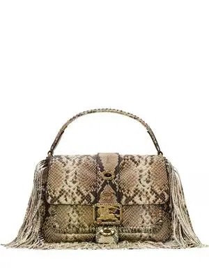 Burberry Small Rider Bag With Fringing - Neutrals