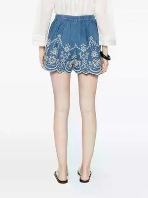 MC2 SAINT BARTH Embroidered Scallop Trim Shorts