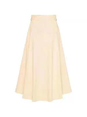 Ulla Johnson Brigette Buckle Detail Midi Skirt - Neutrals