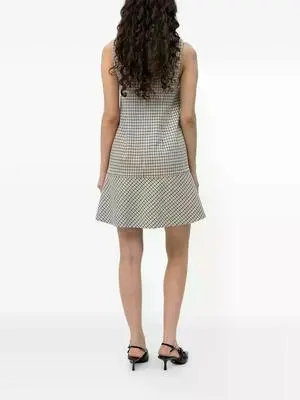Hugo Mini Checked V-neck Dress