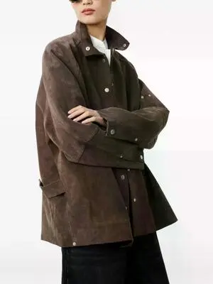 Studio Nicholson Raglan Sleeve Suede Jacket - Brown