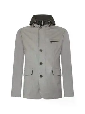 MOORER Hooded Button Jacket