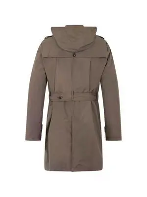 MOORER Hooded Belted Trench Coat