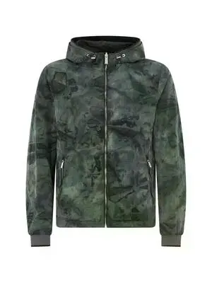 MOORER Patterned Hooded Windbreaker