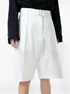 Studio Nicholson Creon Belted Pleated Shorts - White