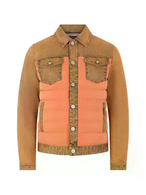 MOORER Padded Denim Jacket - Orange