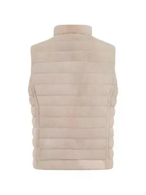 MOORER Padded Zip Gilet - Neutrals