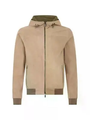 MOORER Hooded Leather Jacket
