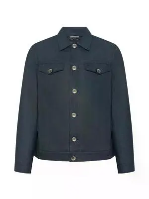 FRANZESE COLLECTION Flap-pocket Linen Shirt Jacket - Blue