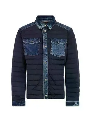 MOORER Quilted Panelled Jacket - Blue