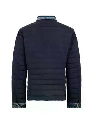 MOORER Quilted Panelled Jacket - Blue