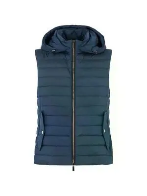 MOORER Striped Hooded Vest