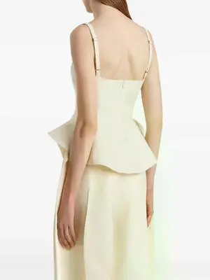 Khaite Linen Suiting Peplum Top