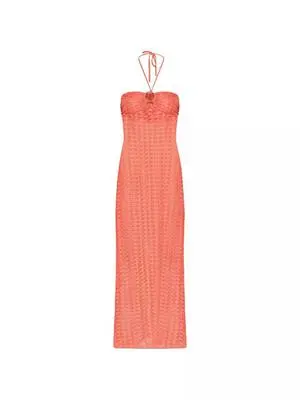 Melissa Odabash Harriet Halterneck Maxi Dress - Orange