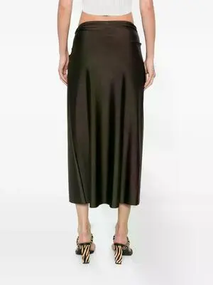 Simkhai Gathered Embellished Midi Skirt