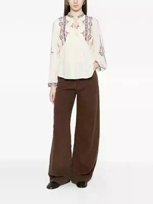 Ba&sh Embroidered Tassel Blouse
