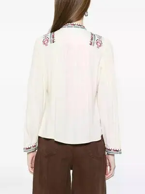 Ba&sh Embroidered Tassel Blouse