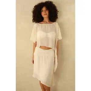 DIPPIN DAISY'S Low-waisted Asymmetrical Skirt - Dove