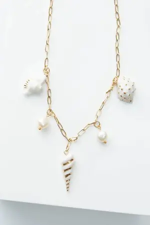 NOONDAY Shoreline Charm Necklace - Gold