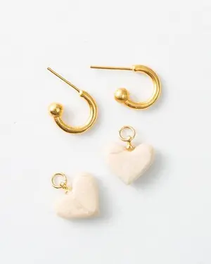 NOONDAY Convertible Heart Huggie Earrings