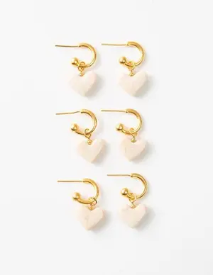 NOONDAY Convertible Heart Huggie Earrings
