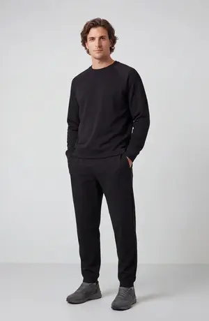 JACK ARCHER Sandwash Crewneck Sweater - True Black