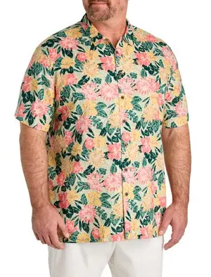 OAK HILL BY DXL Big & Tall Floral Sport Shirt V2 - Multi