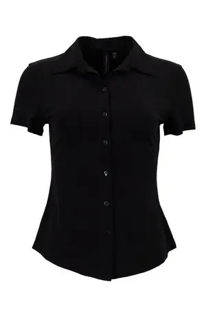 LORDS OF HARLECH Shelley Short Sleeve Button-up Shirt - Black