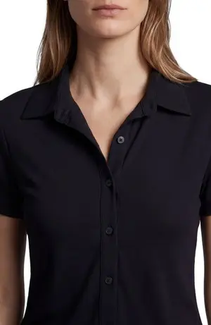LORDS OF HARLECH Shelley Short Sleeve Button-up Shirt - Black