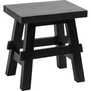 JONATHAN Y Revine Handcrafted Rustic Solid Wood Backless Accent Stool - Black